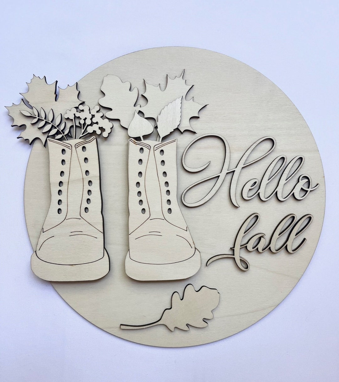 Hello Fall BLANK Sign Unfinished Wood Door Hanger DIY - Etsy