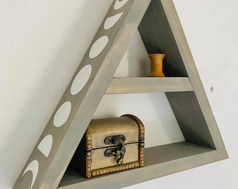 Triangle Altar Shelf With Dual Moon Phases - Etsy
