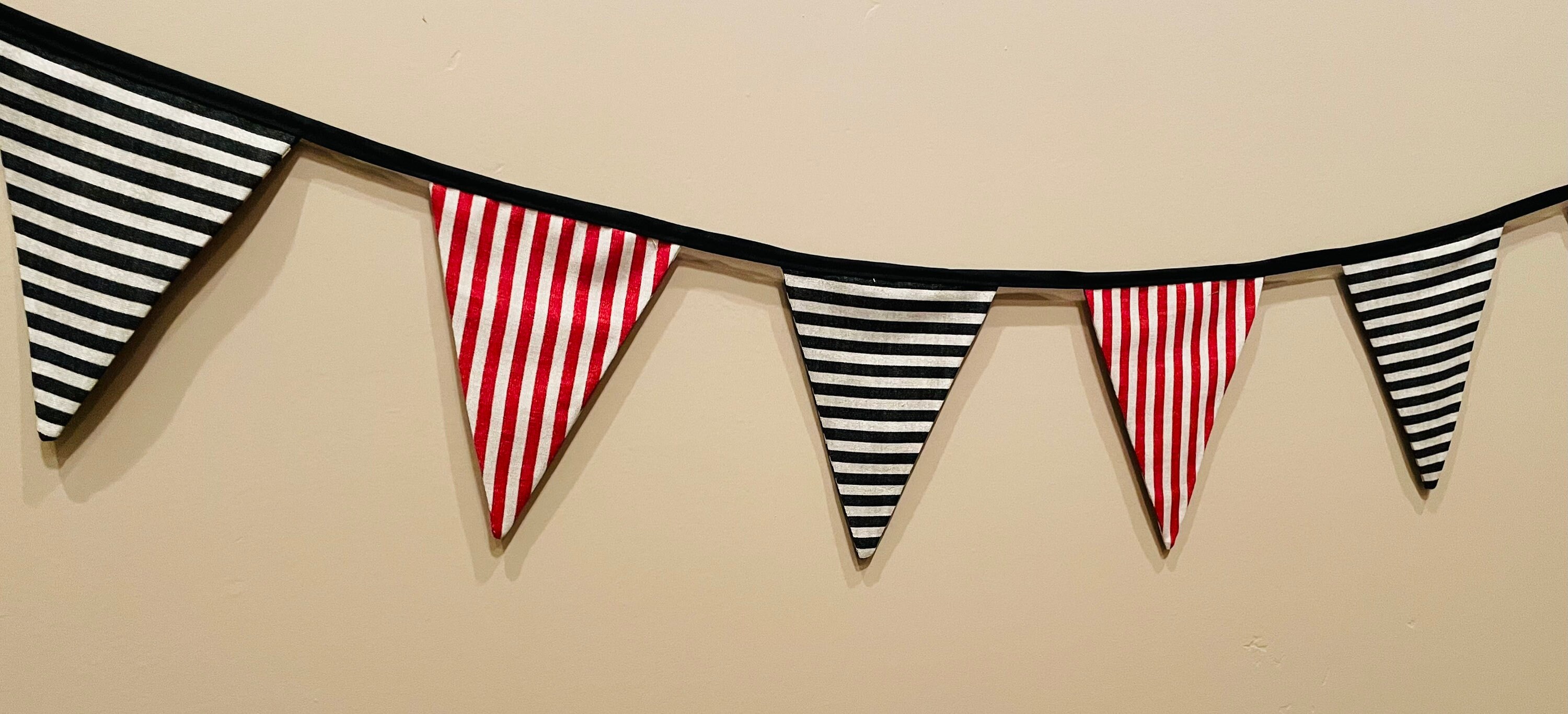 Black Red White Banner Bunting Flags Garland * READY TO SHIP * Nursery ...