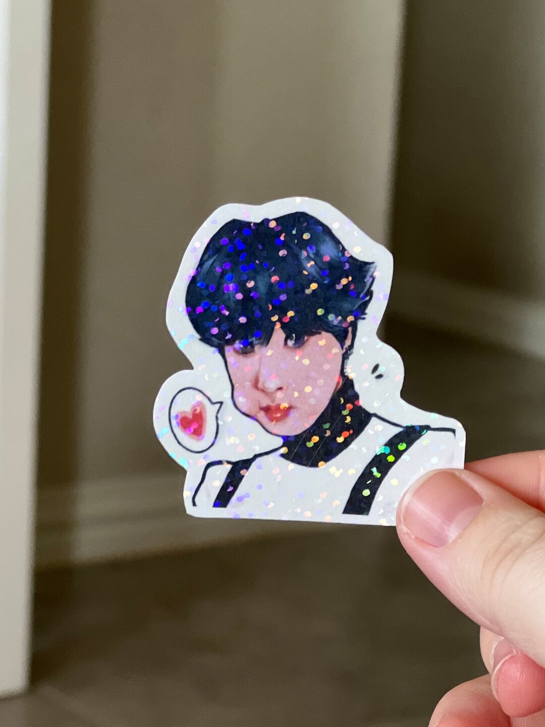 Holographic Sticker blue Quokka Heart - Etsy