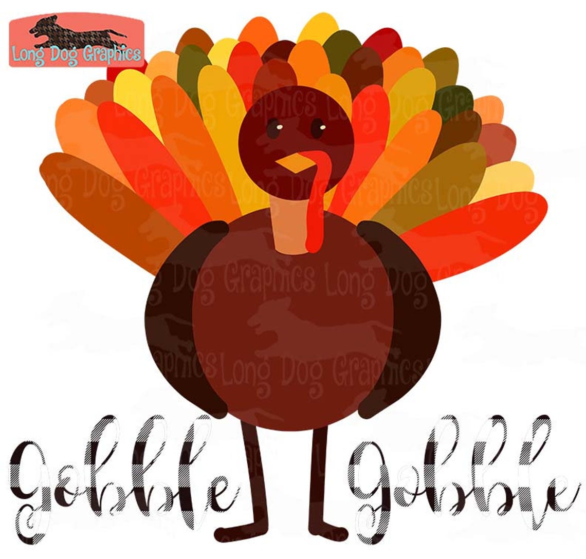 Gobble Gobble Turkey Digital Image, Thanksgiving, Sublimation, Print ...