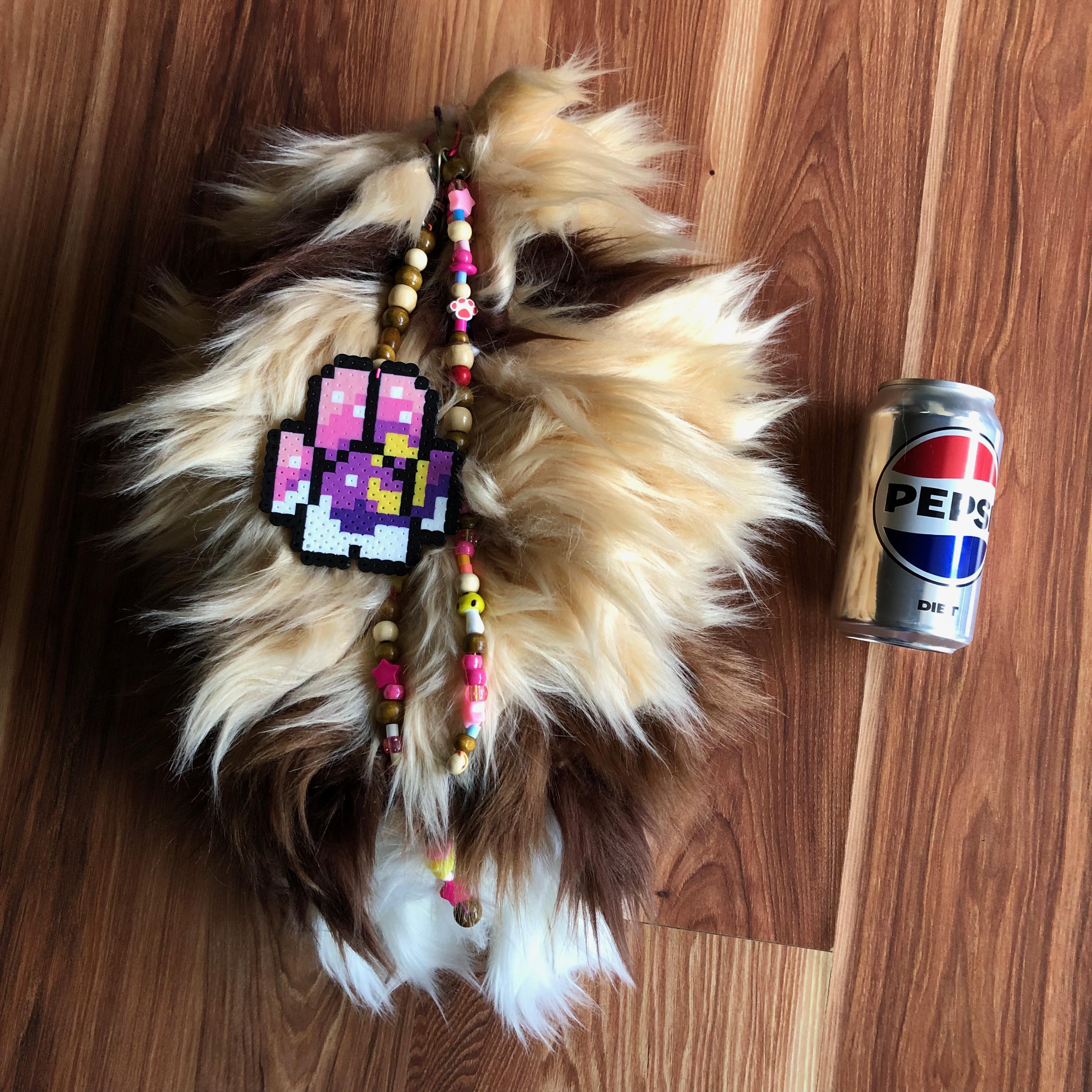 Faux Fur Beaded Bobcat Tail Good for Therians, Furries, Cosplay, Raves ...