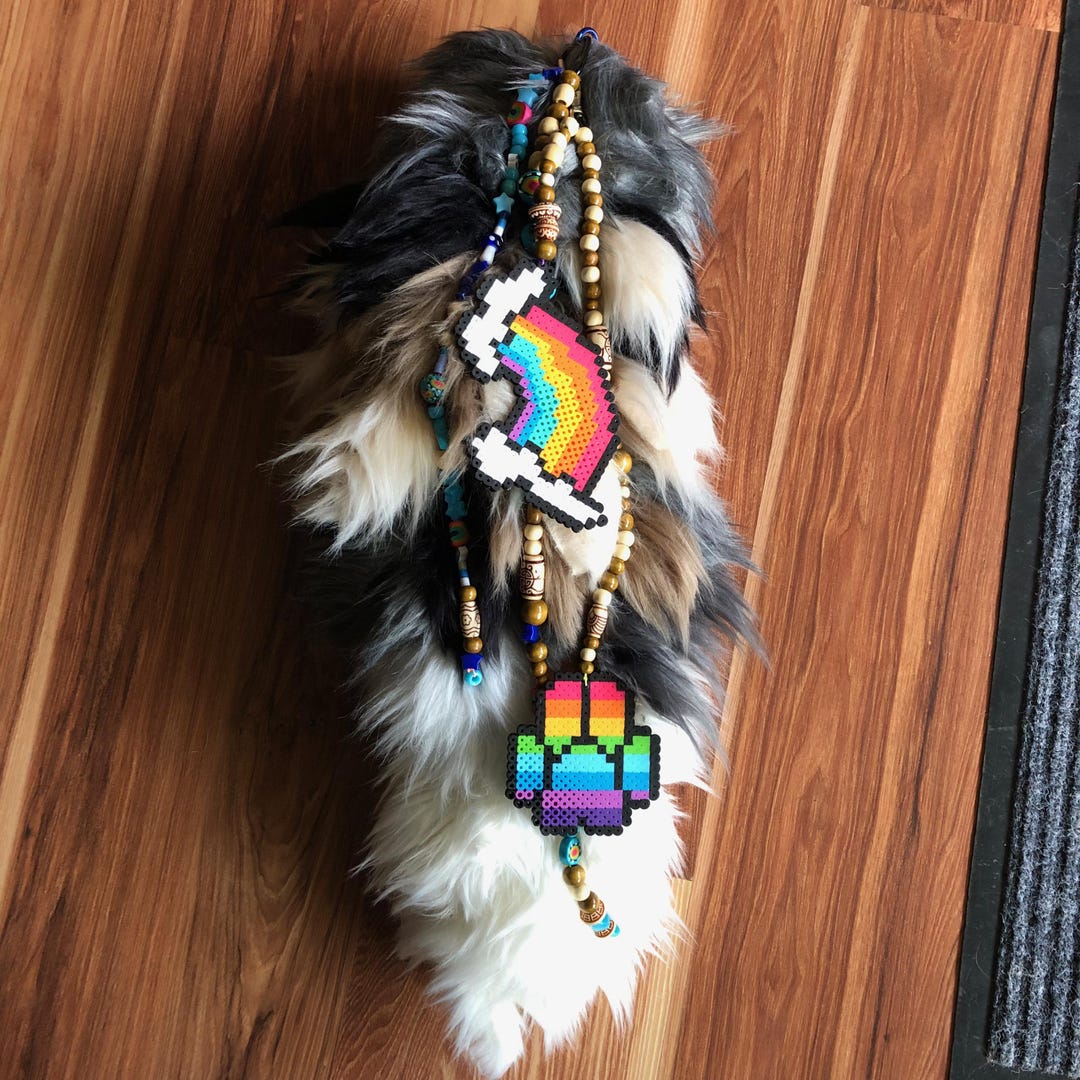 Faux Fur Beaded Golden Island Fox Tail Good for Therians, Furries ...