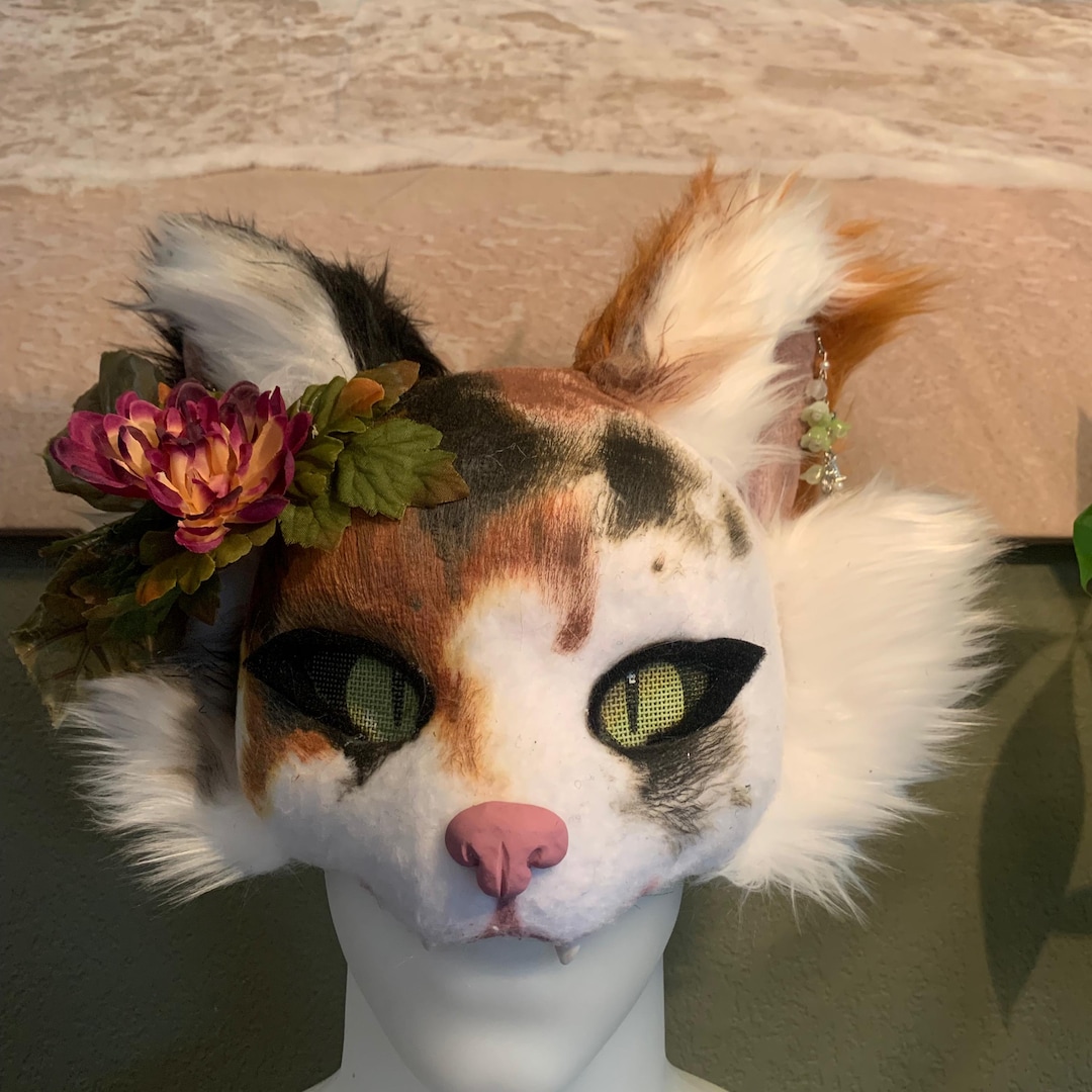 OOAK Waterproof 3d Printed Calico Cat Costume Mask -- Great for ...