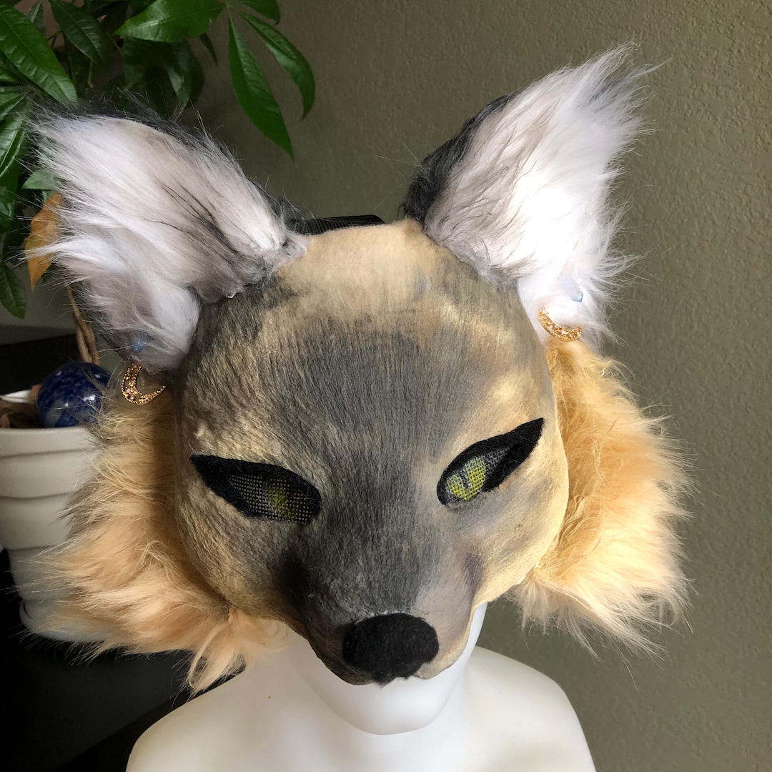 OOAK Waterproof 3d Printed Golden Island Gray Fox Costume Mask -- Great ...