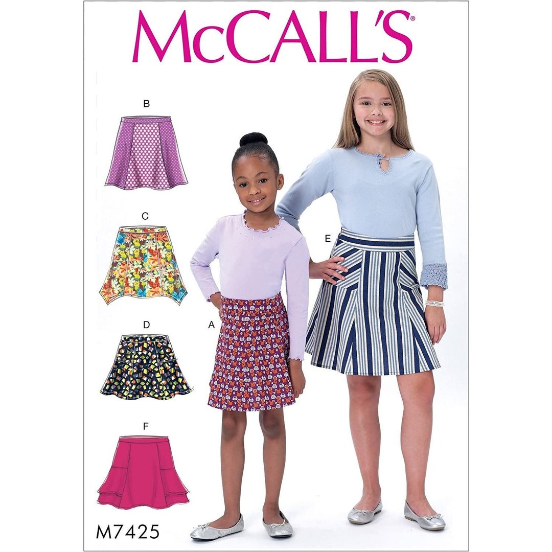 Mccalls Sewing Pattern 7425 Skirt Flared Gores Girls Size 3-6 - Etsy