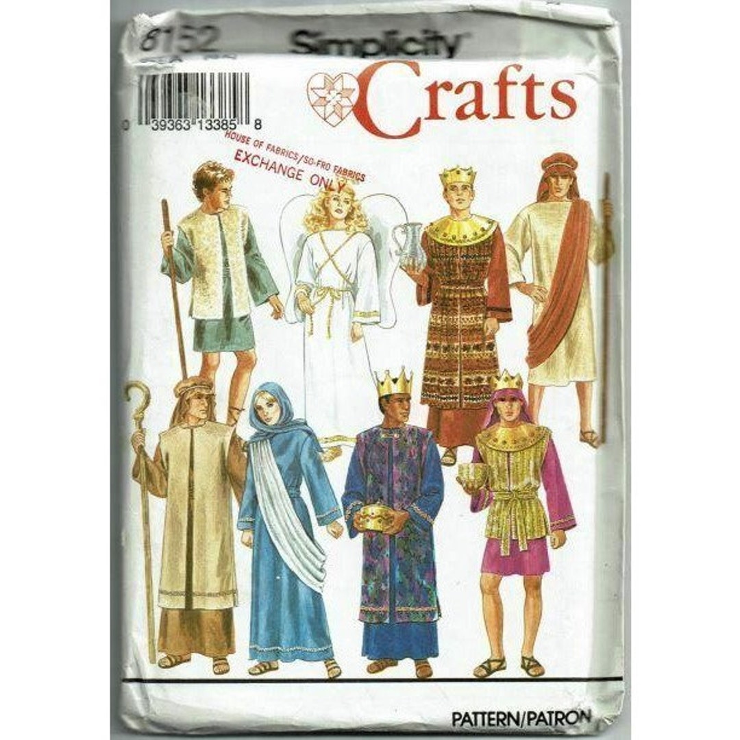 Simplicity Sewing Pattern 8152 Nativity Costume Adult Child XS-XL - Etsy
