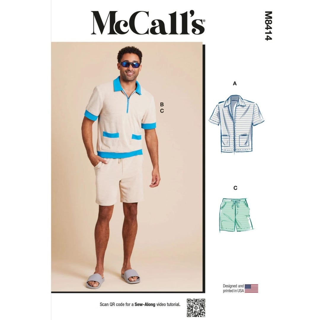 Mens Terry Cloth Lounge Set Sewing Pattern M8414 Mccalls Size 44-52 - Etsy