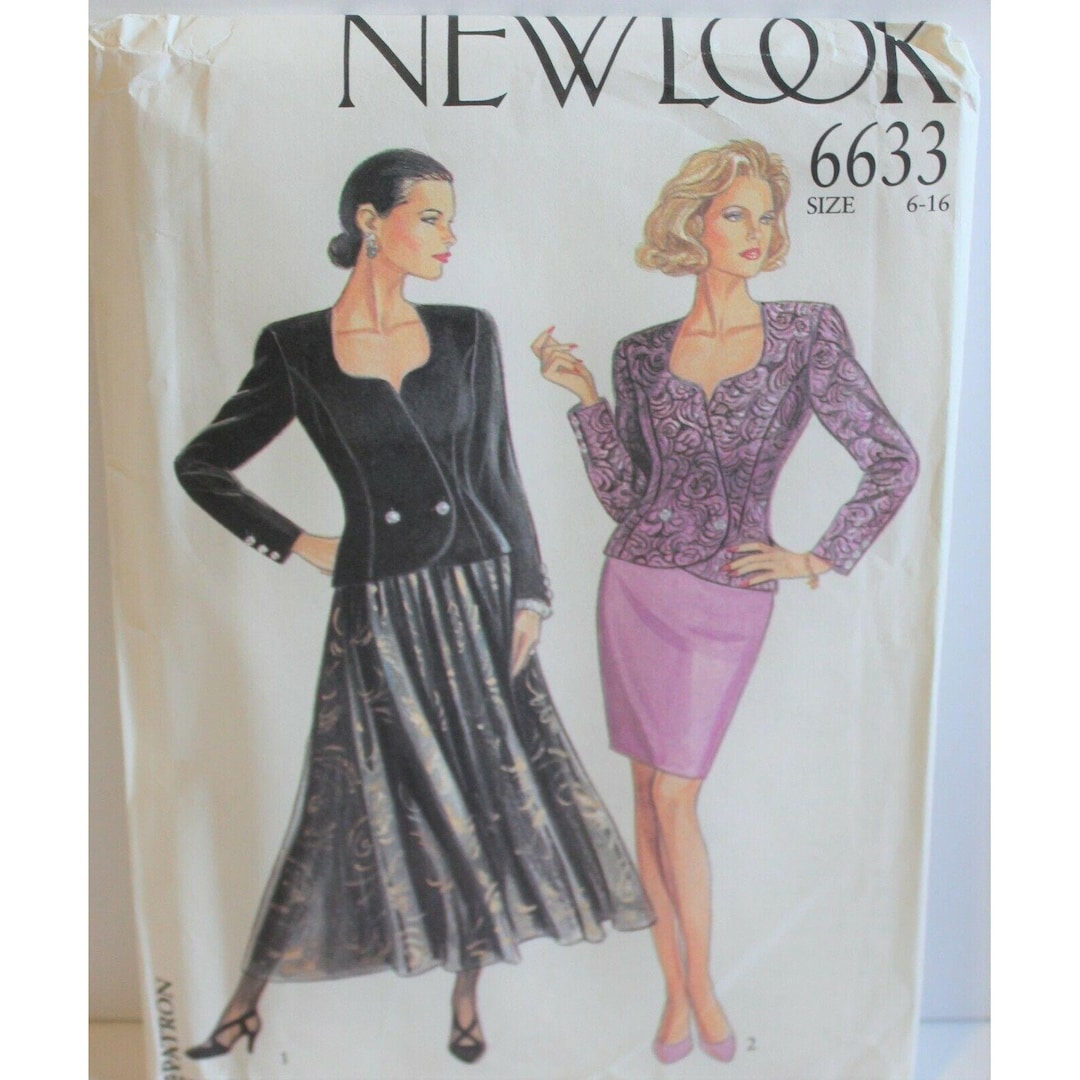 New Look 6633 Sewing Pattern Jacket Skirt Sizes 6-16 Factory Folded ...