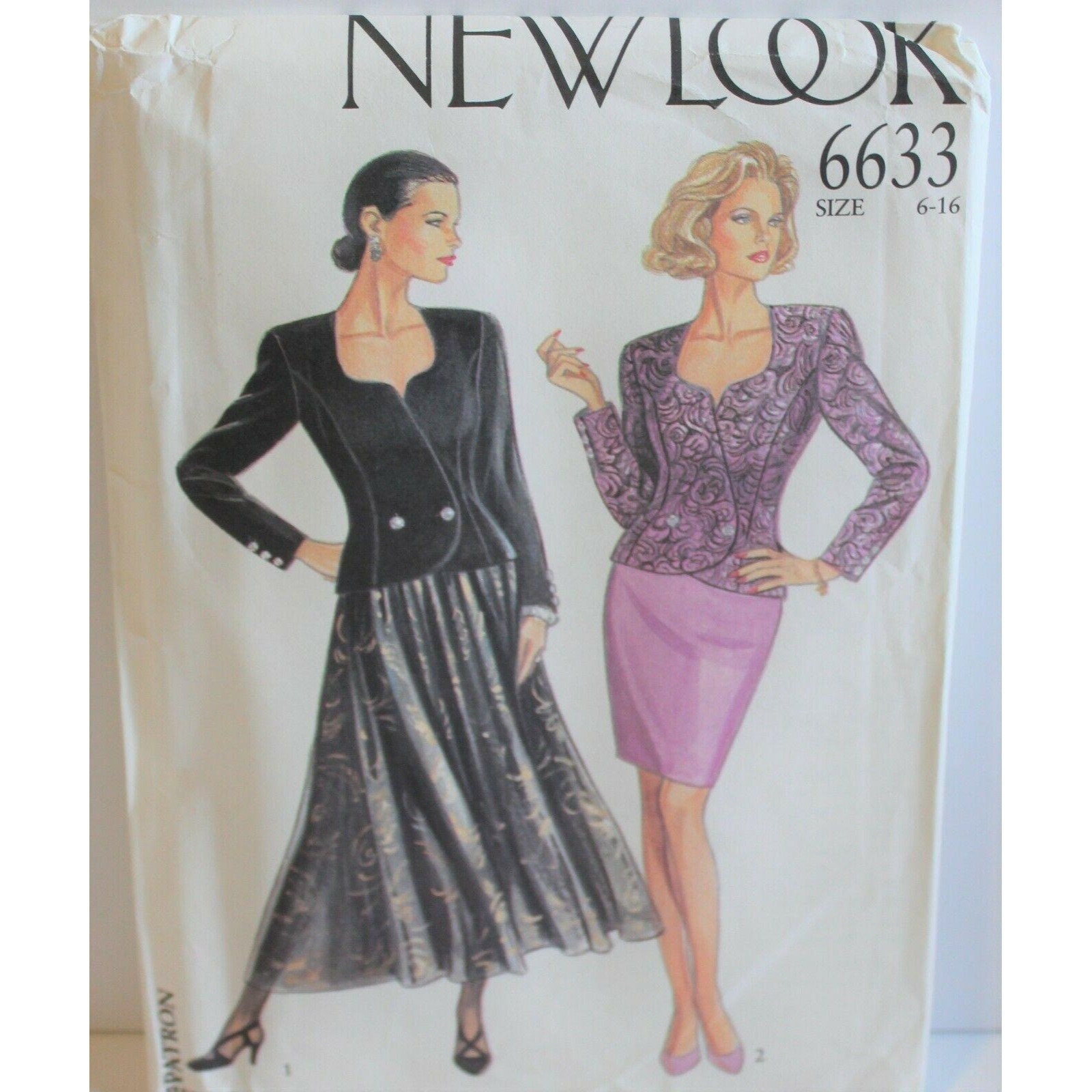 New Look 6633 Sewing Pattern Jacket Skirt Sizes 6-16 Factory Folded ...
