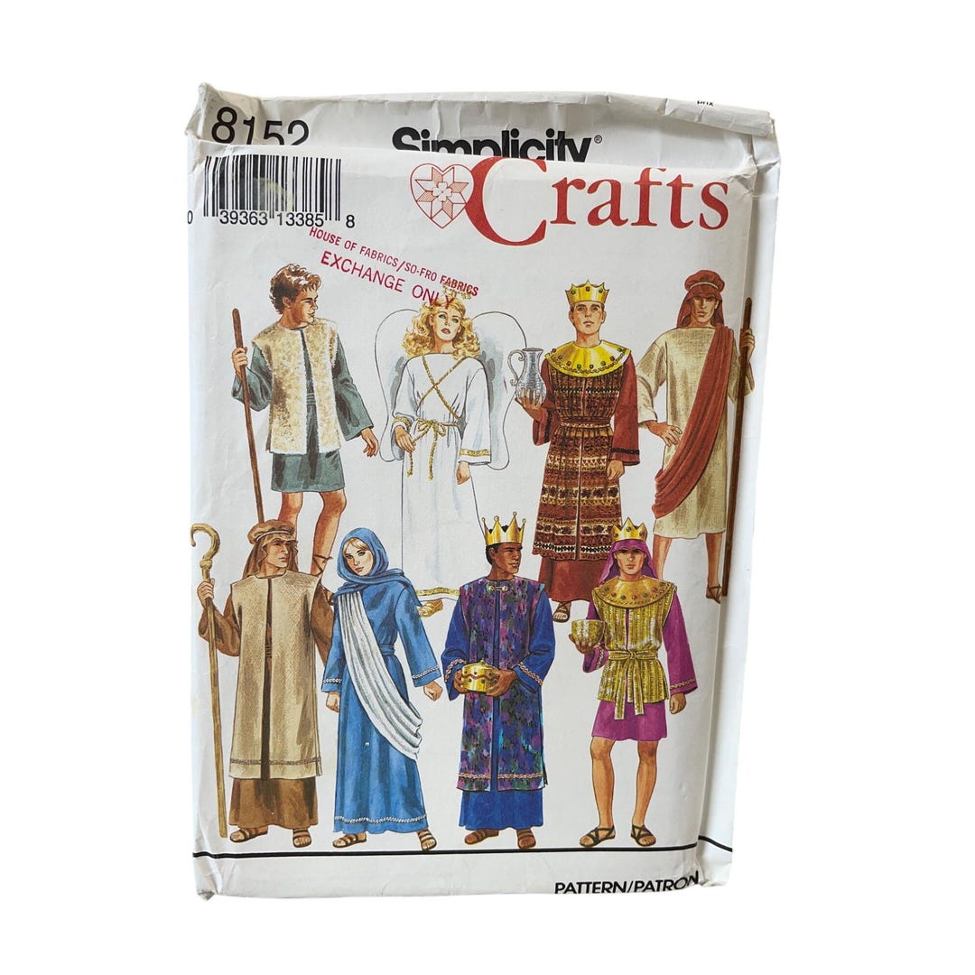 Simplicity Sewing Pattern 8152 Nativity Robes Costume Adult Teen Unisex ...