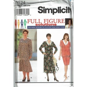 Simplicity Sewing Pattern 9124 Two Piece Dress Womens Size 18W-24W - Etsy