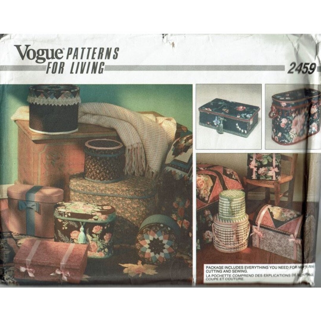 Vogue Sewing Pattern 2459 Fabric Band Boxes - Etsy