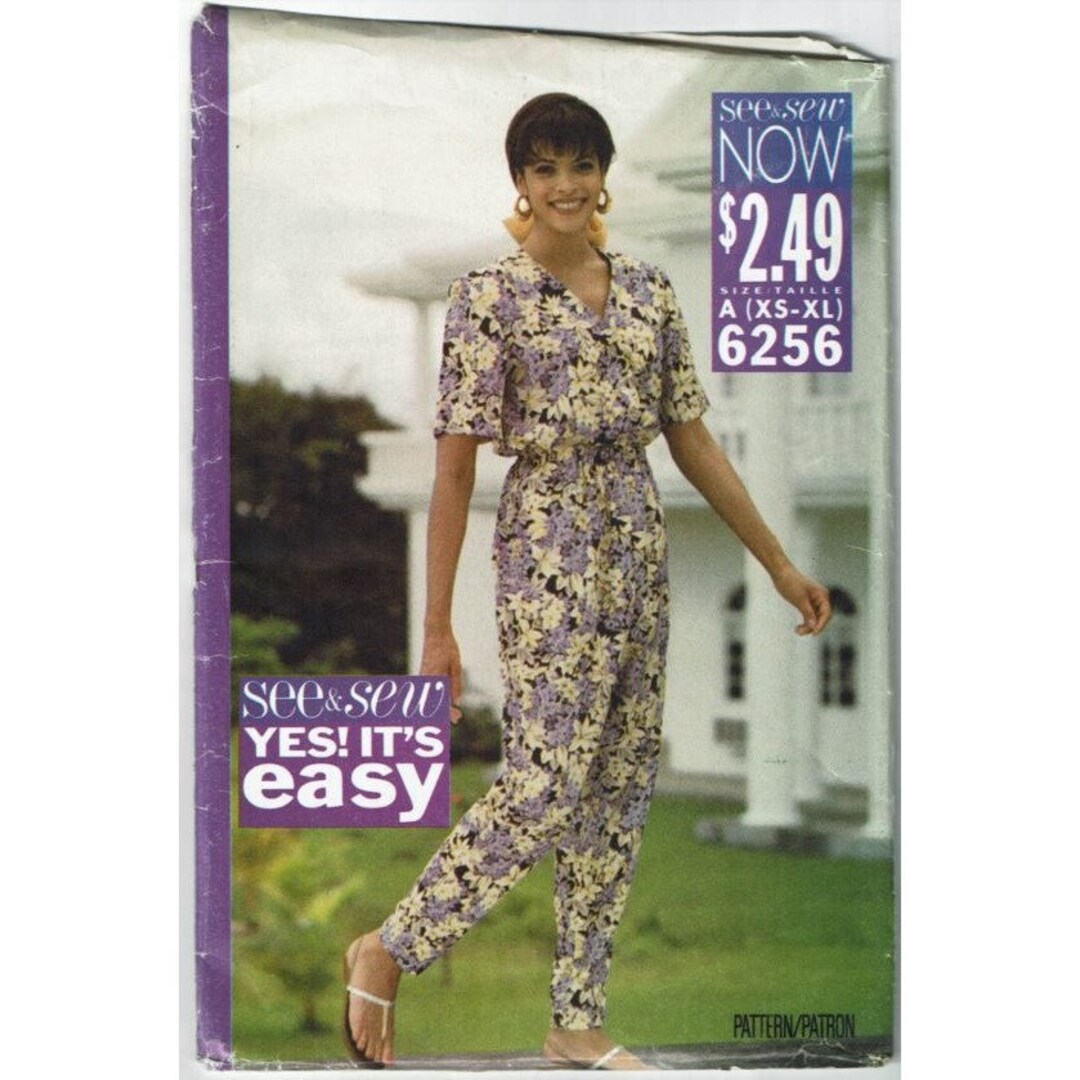 Butterick See and Sew Sewing Pattern 6256 Top Pants Misses Size XS-XL ...