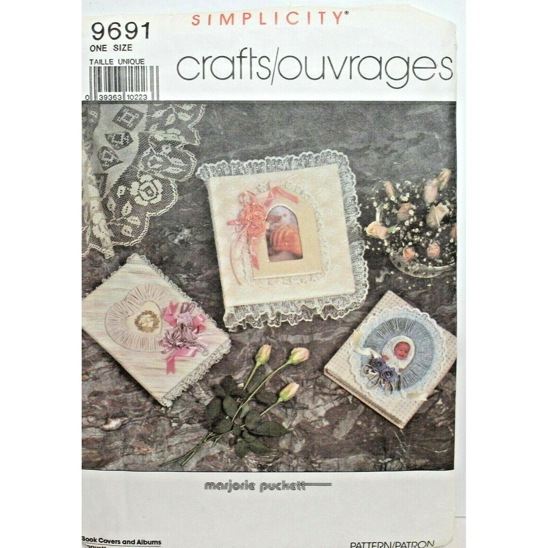 Simplicity 9691 Craft Pattern Book Covers Albums Lace & Ribbon ...