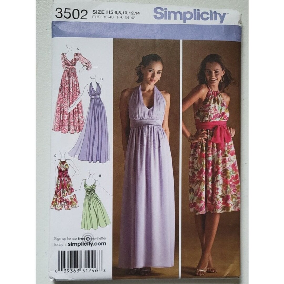 Simplicity Sewing Pattern 3502 Evening Dress Gown Misses Size 6-14 - Etsy