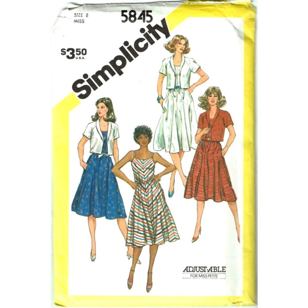 Simplicity Sewing Pattern 5845 Miss Sundress Jacket Size 8 - Etsy