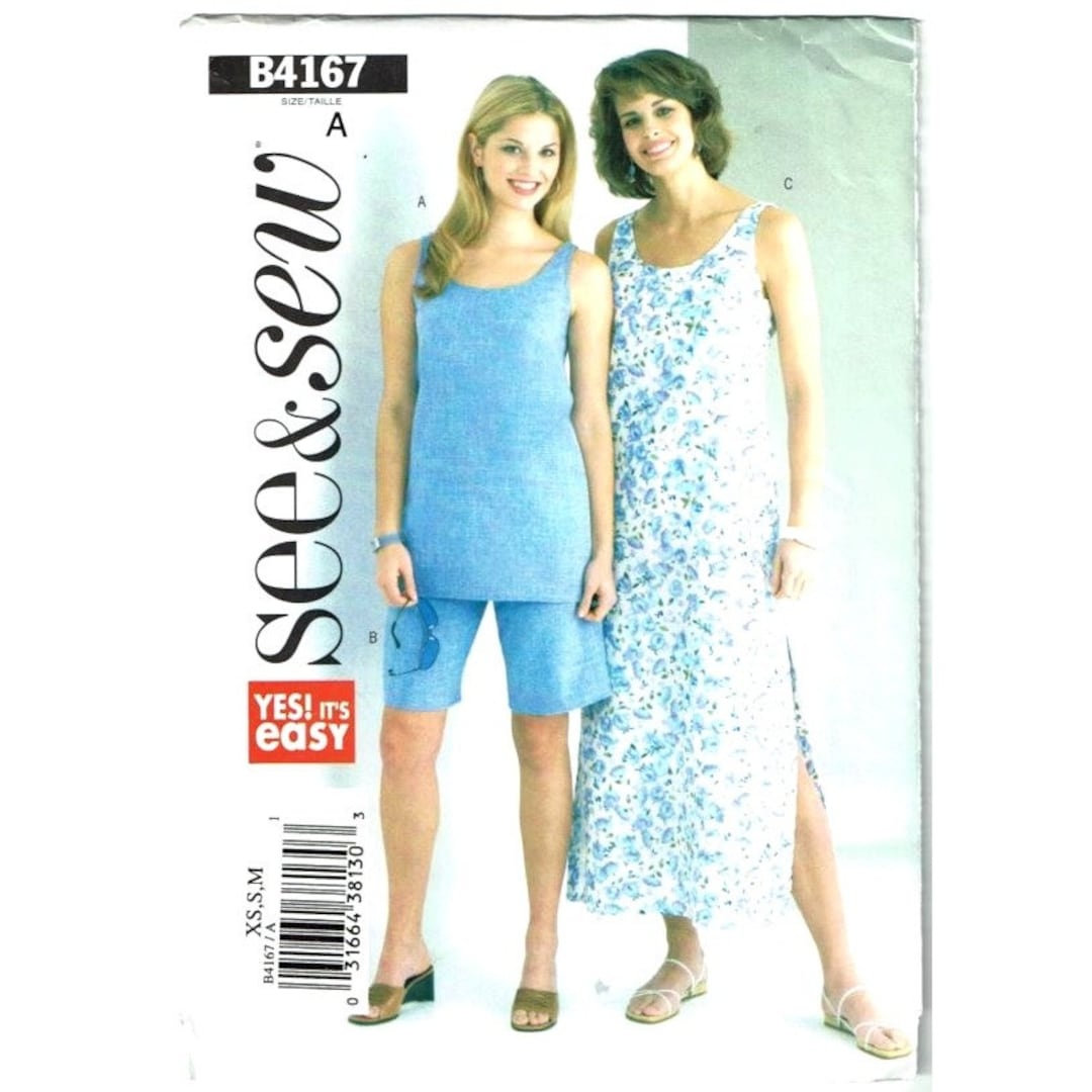 Butterick See and Sew Sewing Pattern 4167 Top Dress Shorts Size XS-M - Etsy