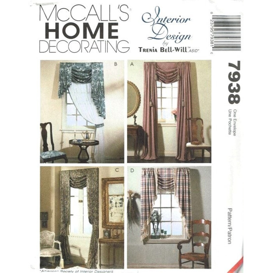 Mccalls Sewing Pattern 7938 Curtains Drapes Window Coverings - Etsy