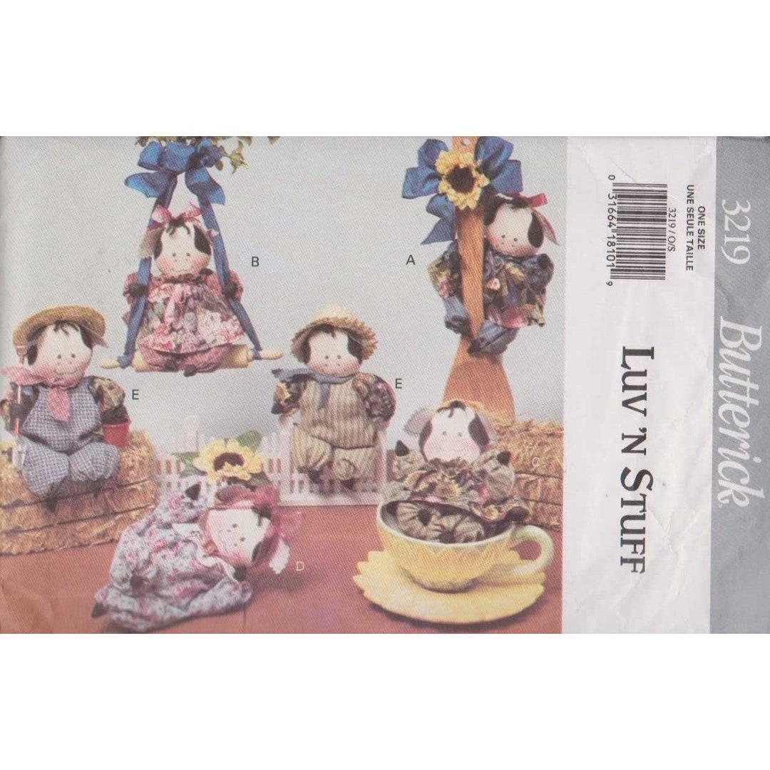 Butterick Sewing Pattern 3219 Poisies Moo Vable Cows Luv N Stuff - Etsy