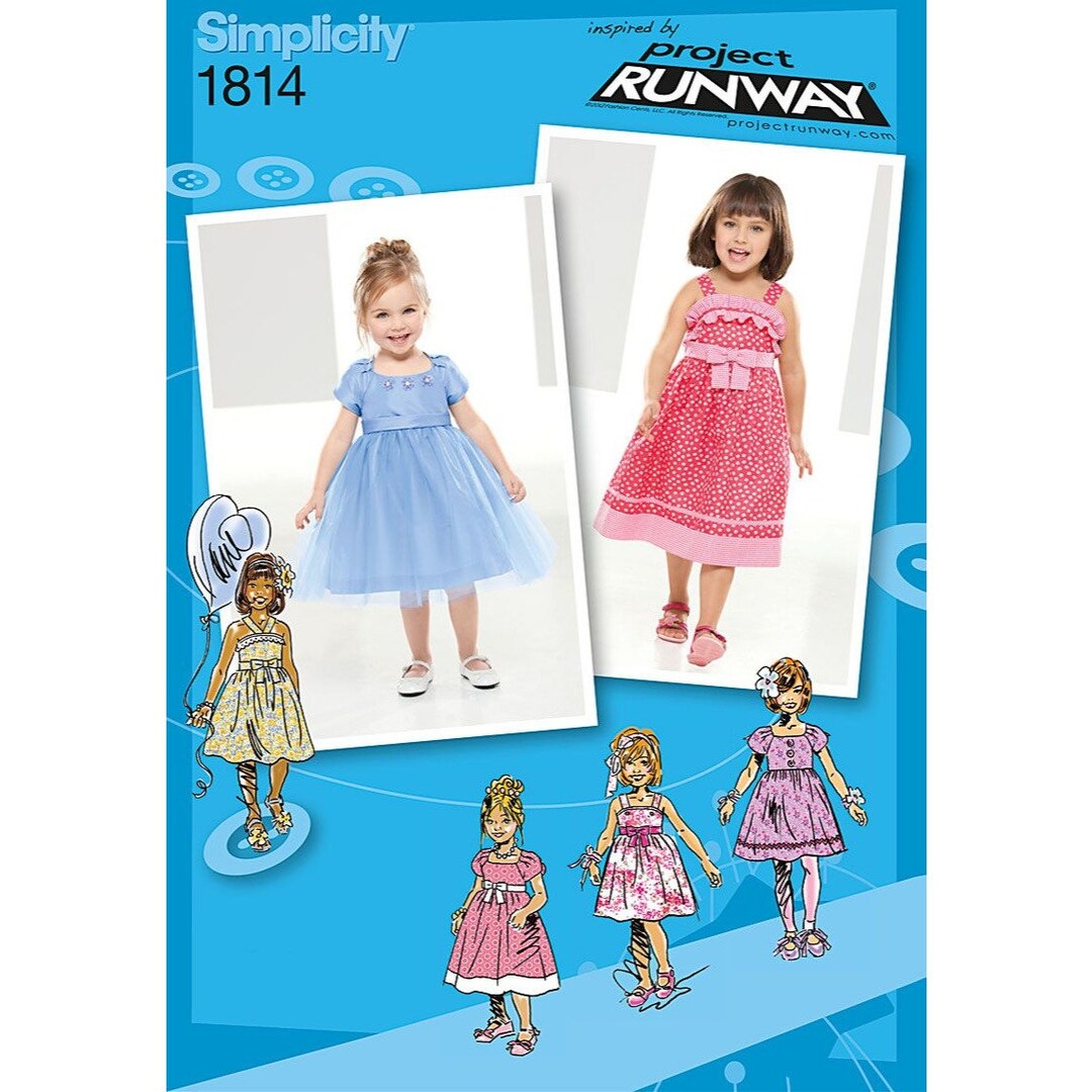 Simplicity Sewing Pattern 1814 Dress Pageant Easter Church Girls Size 4 ...