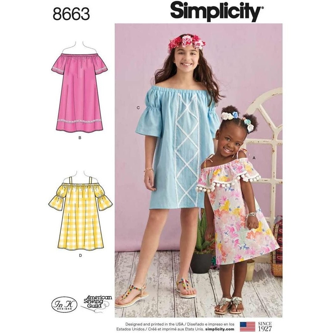 Simplicity Sewing Pattern 8663 Girls Dresses Size 7-14 - Etsy