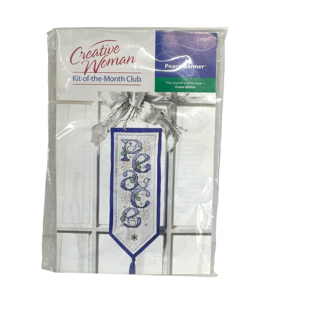 Creative Woman Kit of the Month Club Cross Stitch Peace Banner CWC91 - Etsy