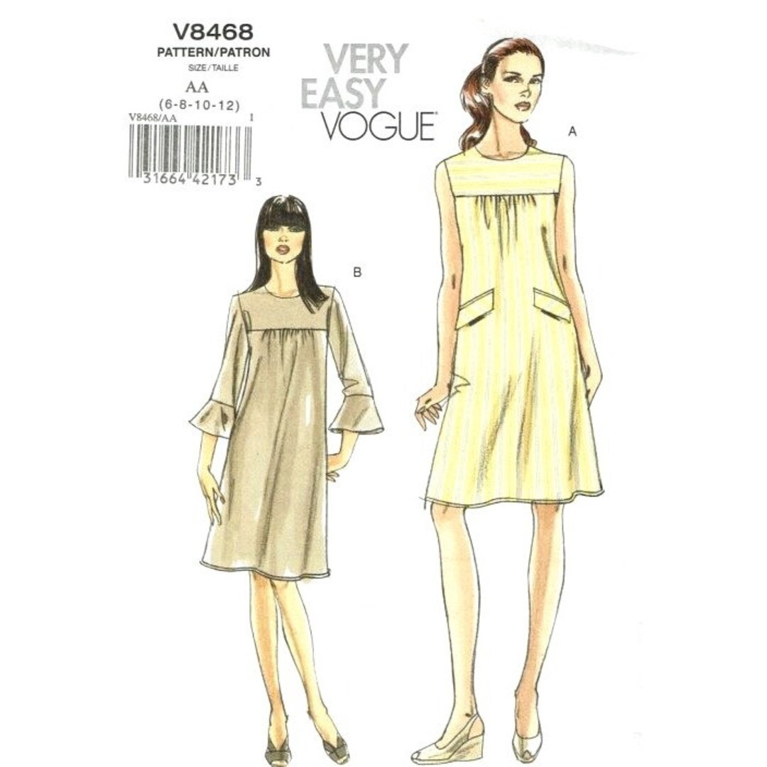 Vogue Sewing Pattern 8468 Dress Mock Flaps Misses Size 6-12 - Etsy