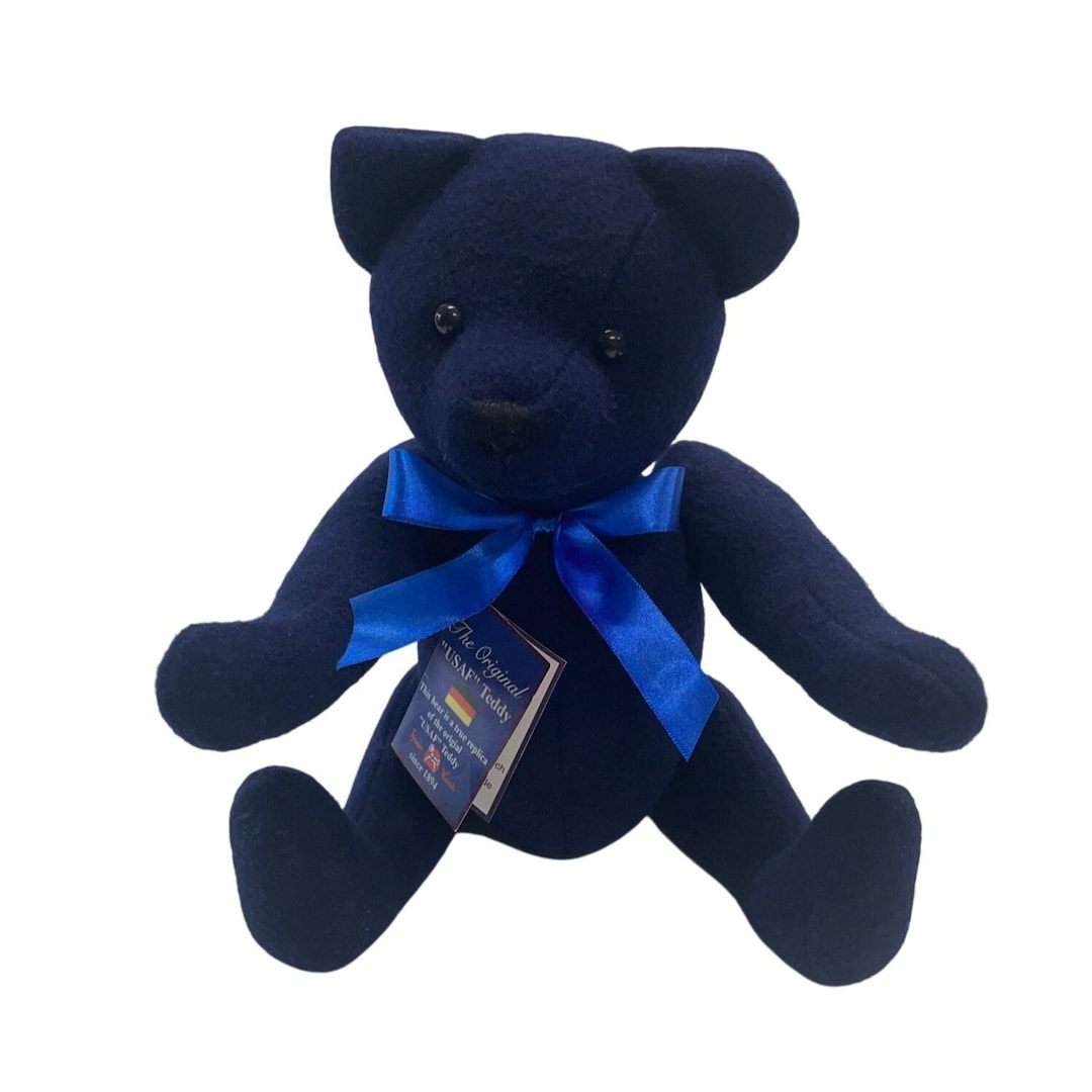 The Original USAF Teddy Bear Navy Blue Plush Collectible With Bow Tag ...
