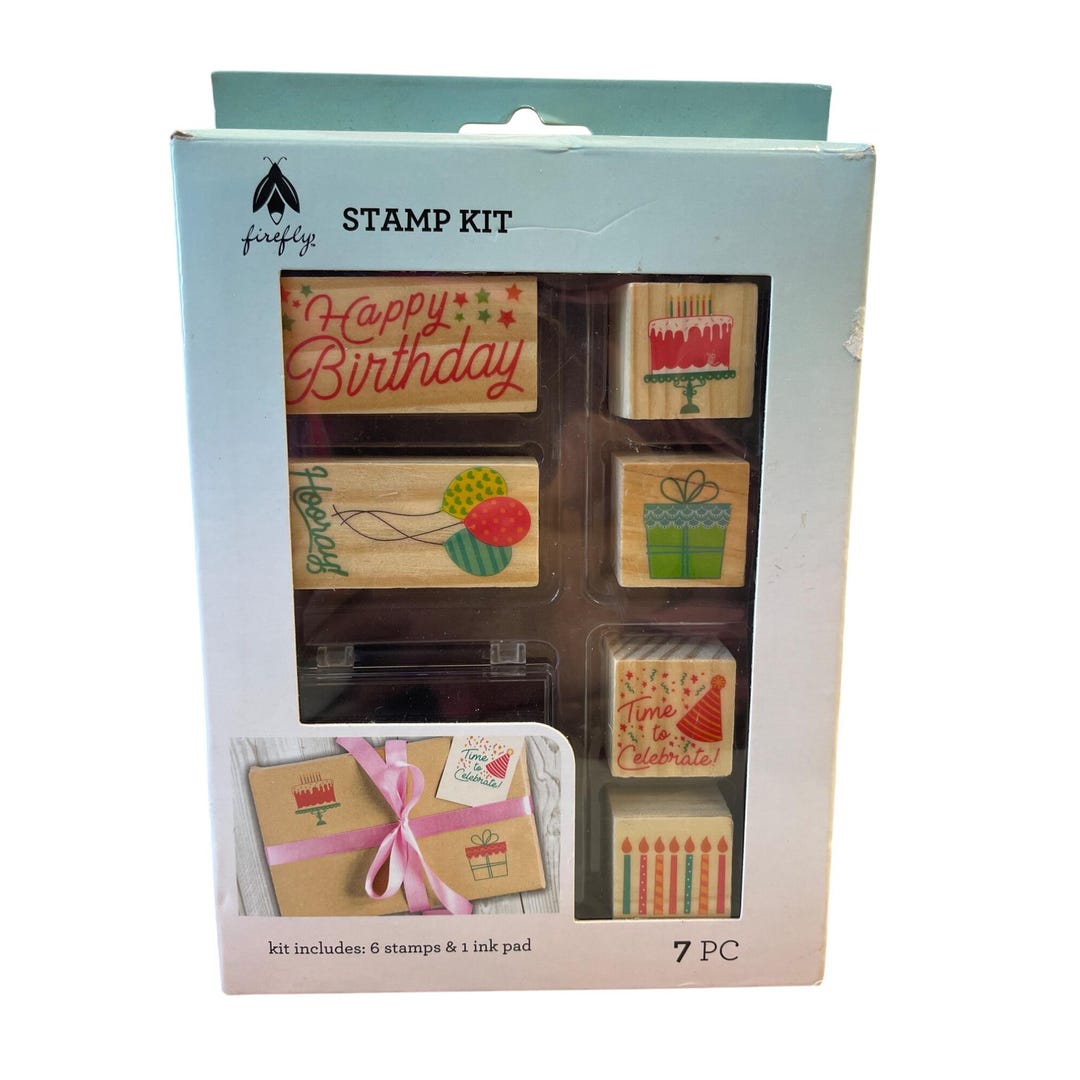 Firefly Stamp Kit 6 Stamps Ink Pad for Cardmaking Gift Tags ...