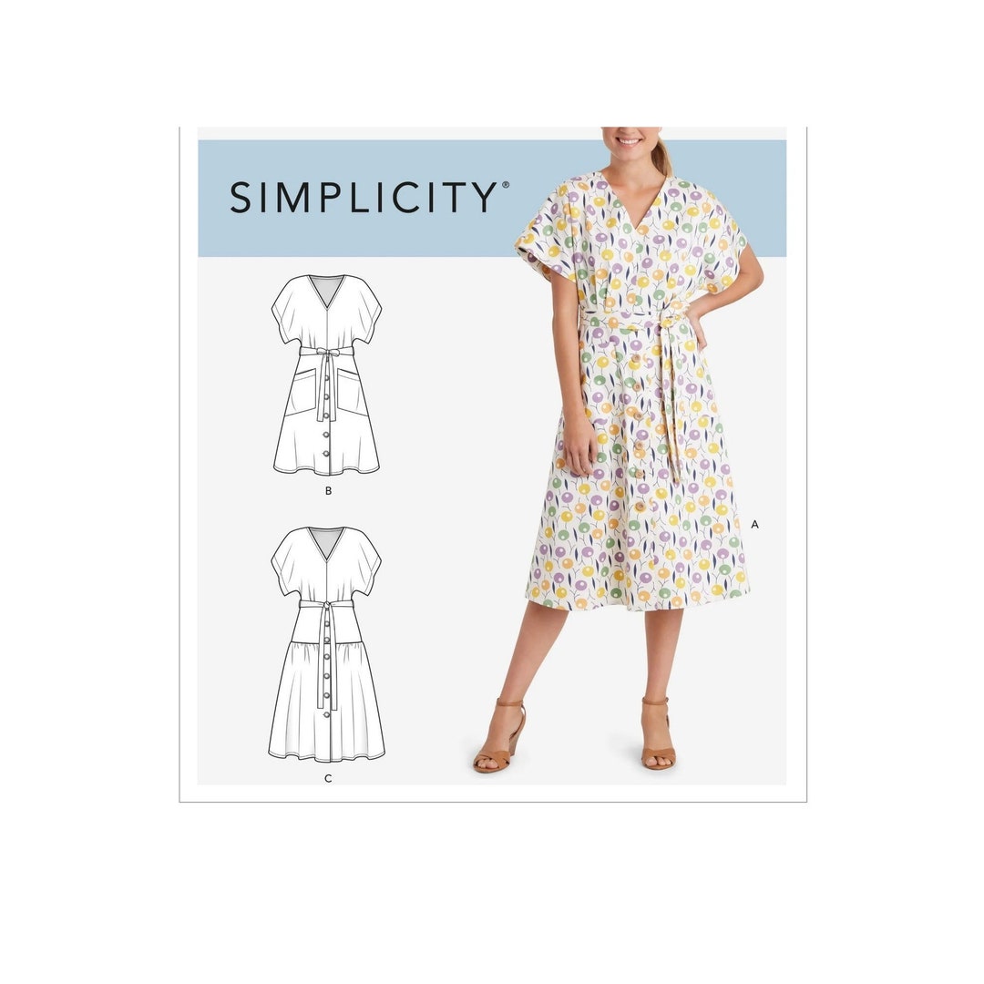 Simplicity Sewing Pattern 9103 10502 Dress Two Length Size 14-20 - Etsy