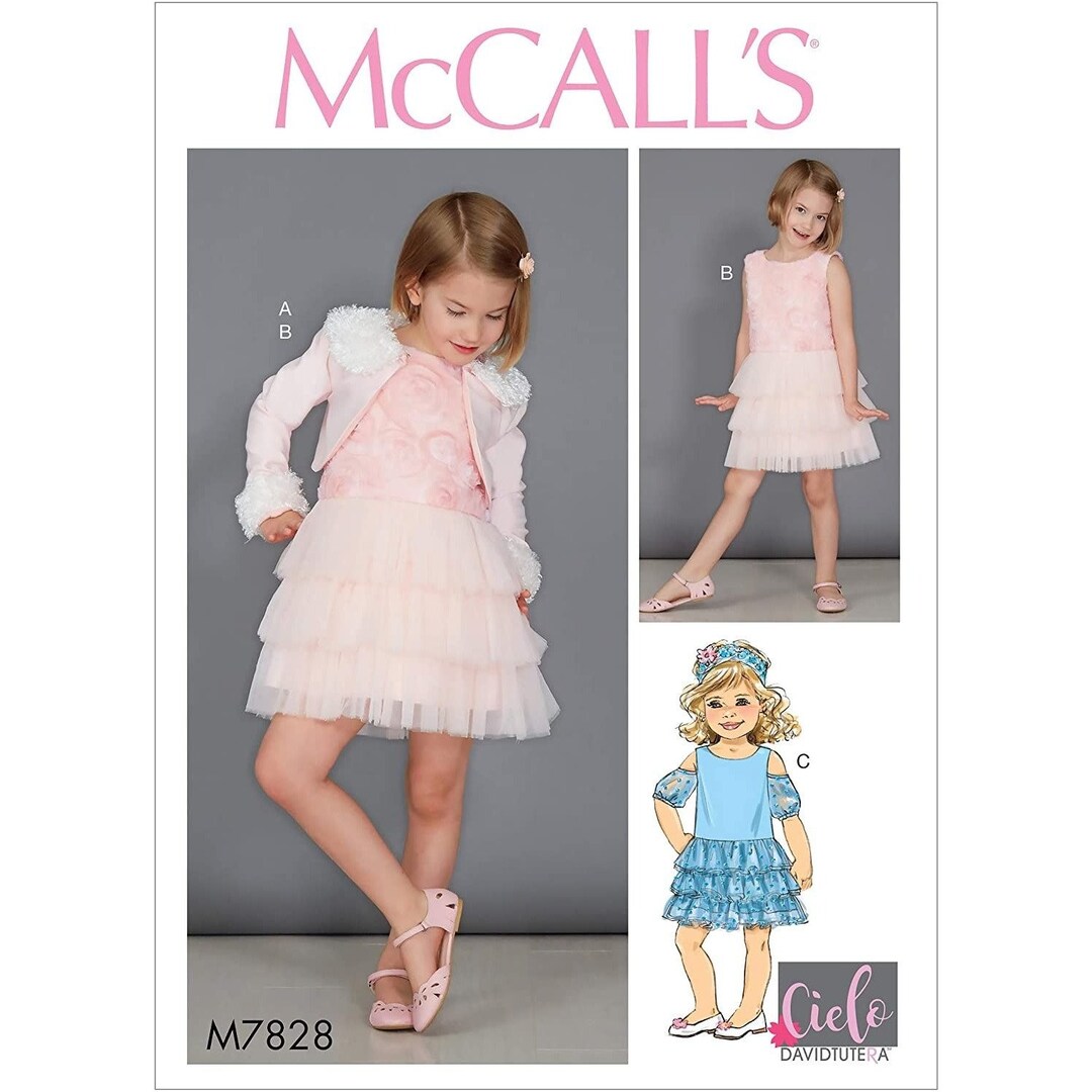 Mccall's Sewing Pattern 7828 Girl's Dress and Bolero Jacket Size 6-8 - Etsy