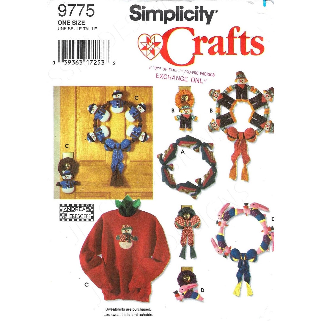 Simplicity Sewing Pattern 9775 Seasonal Door Decorations Paper Piecing ...