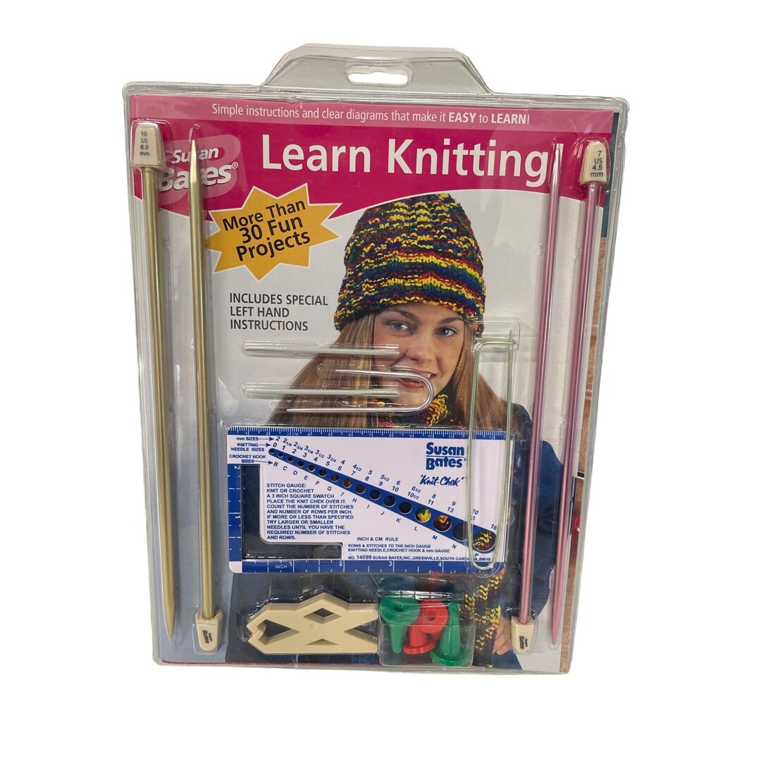 Susan Bates Learn Knitting Kit With Instructions & Accessories - Etsy