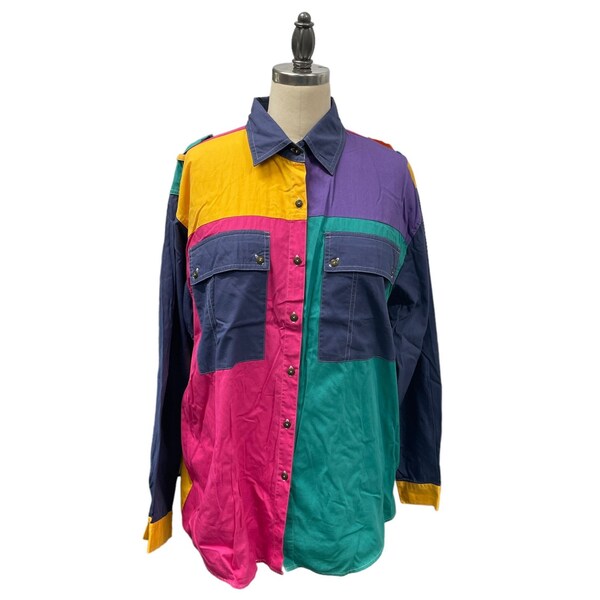 Color Block Shirt - Etsy