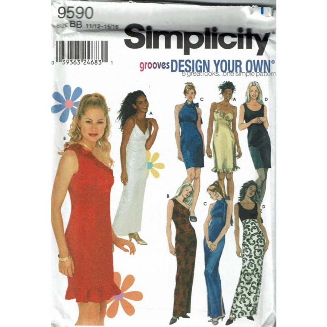 Simplicity Sewing Pattern 9590 Evening Dress Juniors Size 11/12-15/16 ...