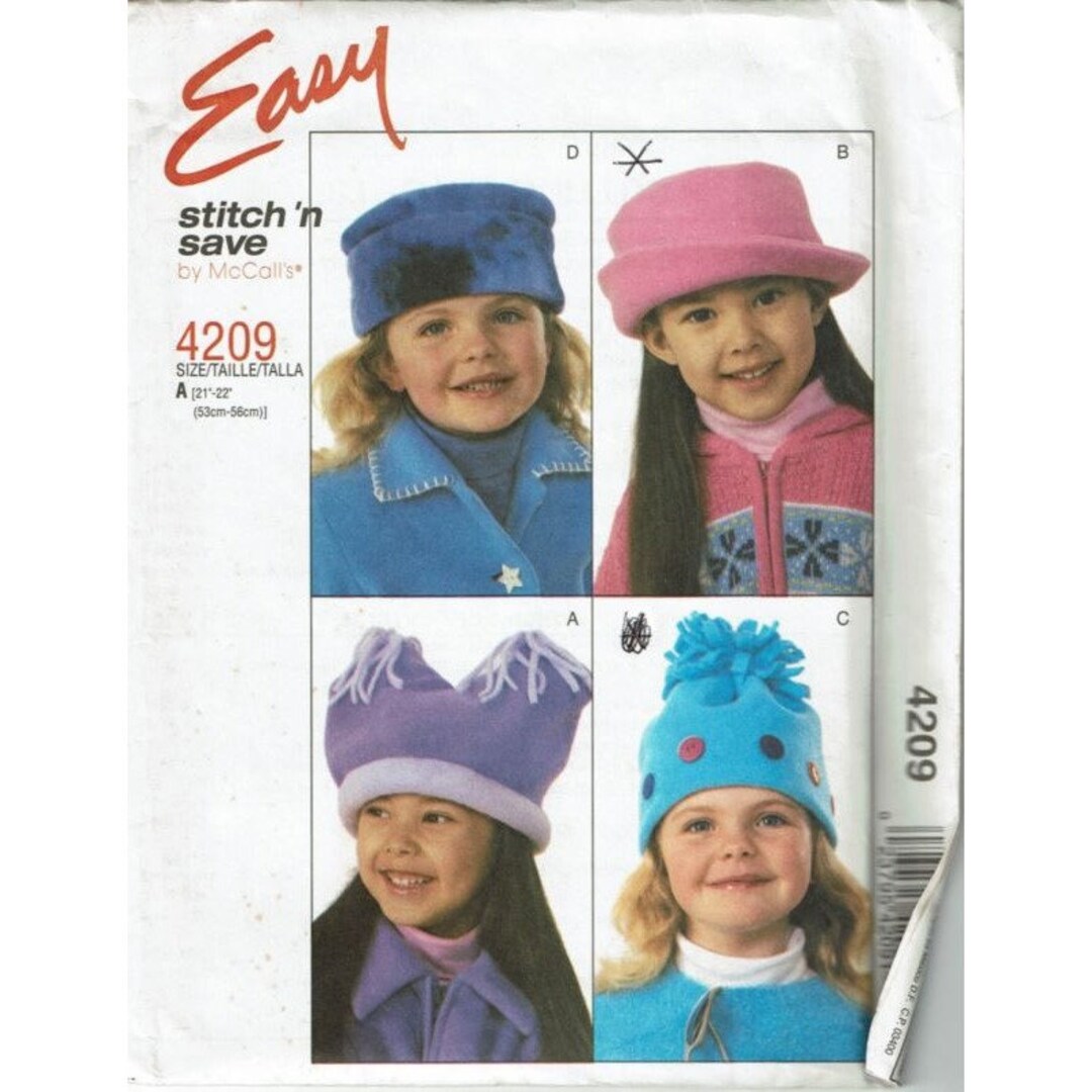 Mccalls Sewing Pattern 4209 Winter Hat Cap Childs - Etsy