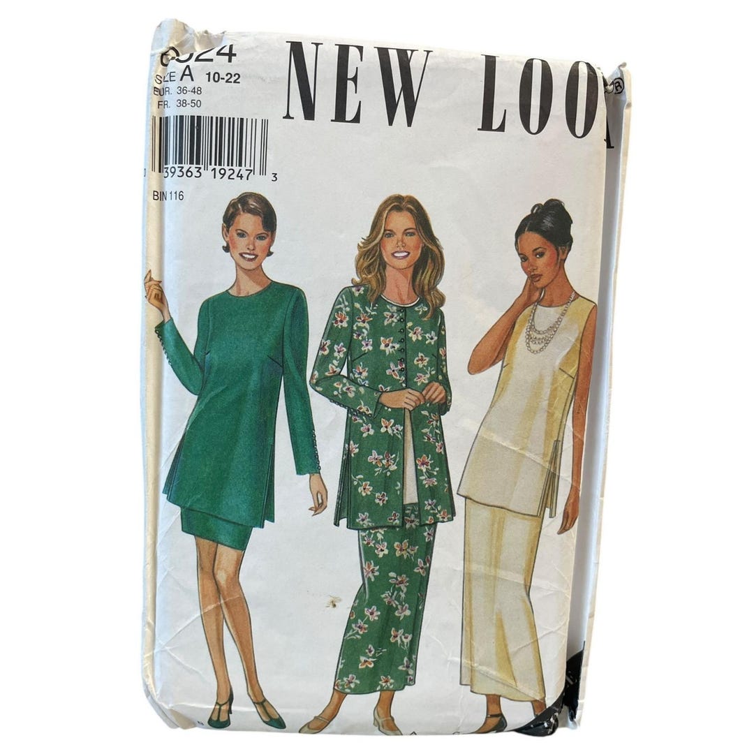 New Look 6524 Sewing Pattern Misses Tunics Jackets & Skirts 10-22 - Etsy