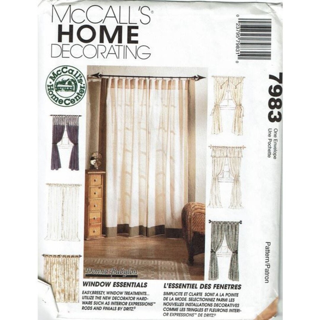 Mccalls Sewing Pattern 7983 Curtains Drapes Window Coverings - Etsy