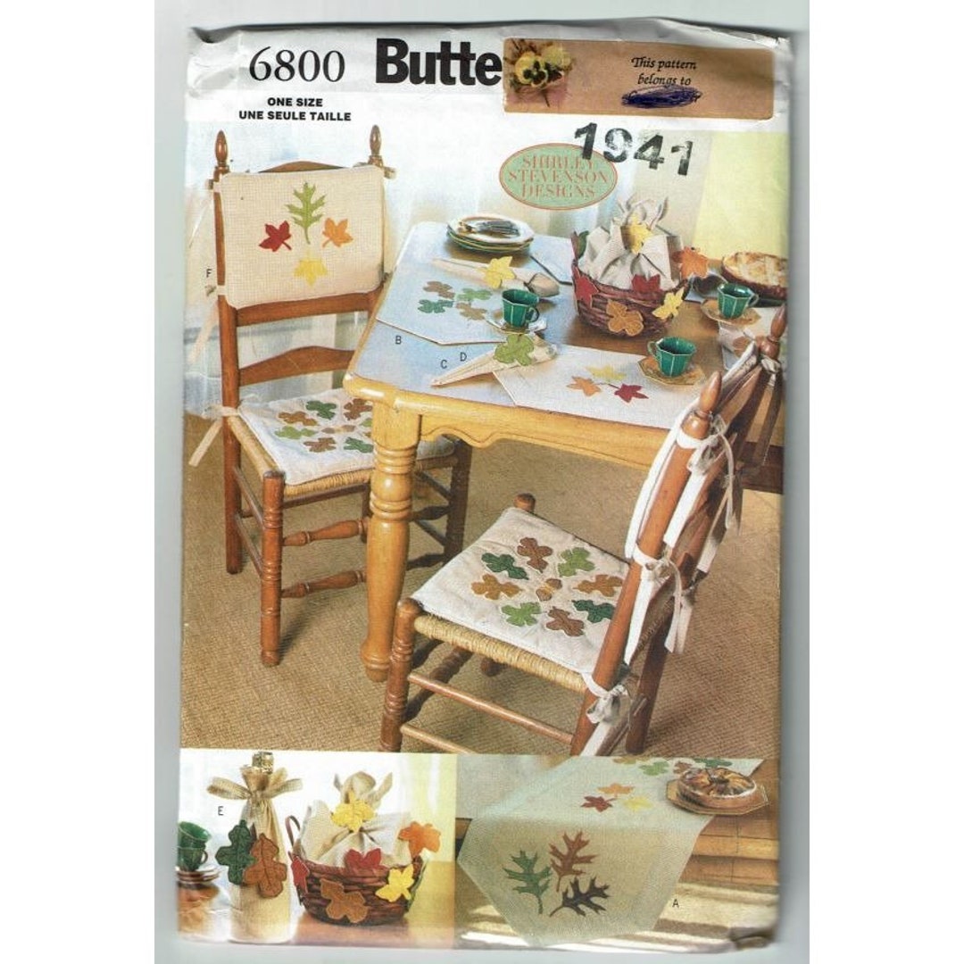 Butterick Sewing Pattern 6800 Table Top Decor Fall Leaves - Etsy