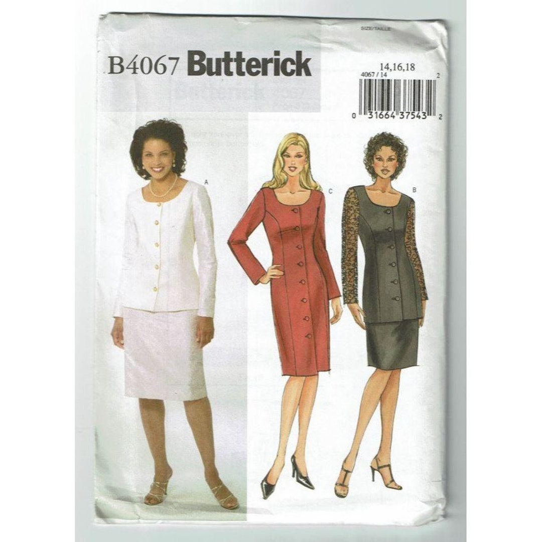Butterick Sewing Pattern 4067 Misses Jacket Dress Skirt Size - Etsy