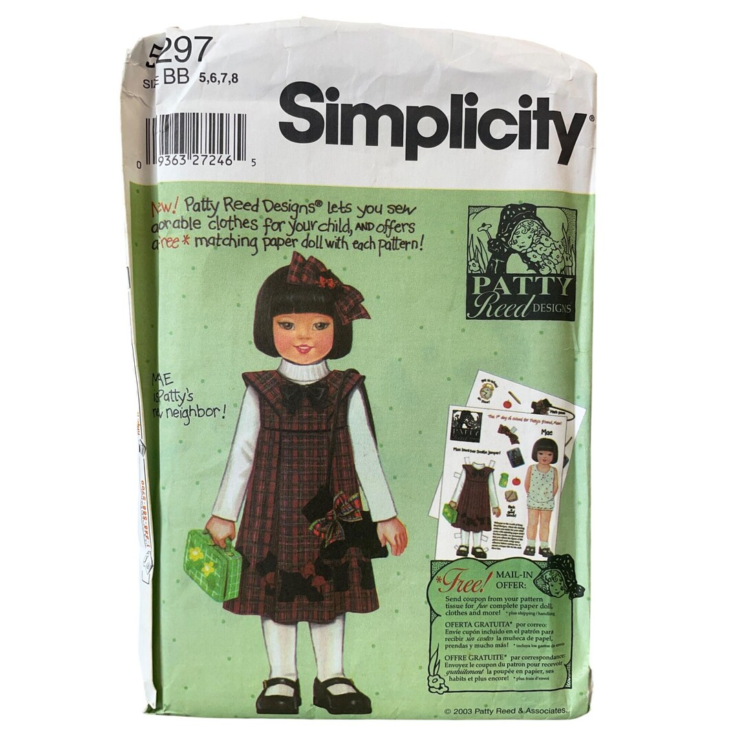 Simplicity Sewing Pattern 5297 Childs Jumper Bag & Hairbow Sizes 5-8 - Etsy