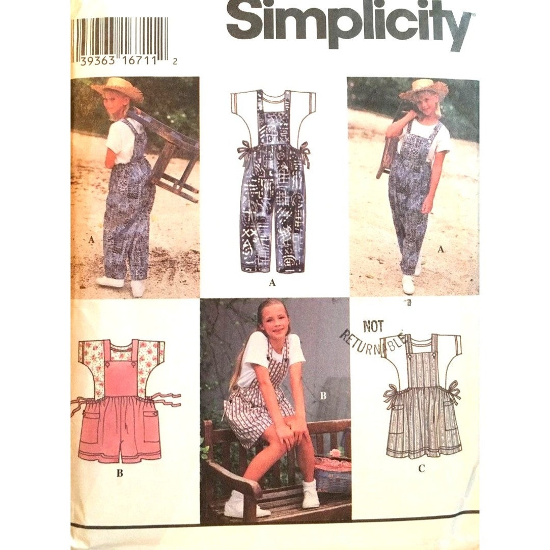 Simplicity Sewing Pattern 9468 Jumpsuit Jumper and Top Girls Size 7-10 ...