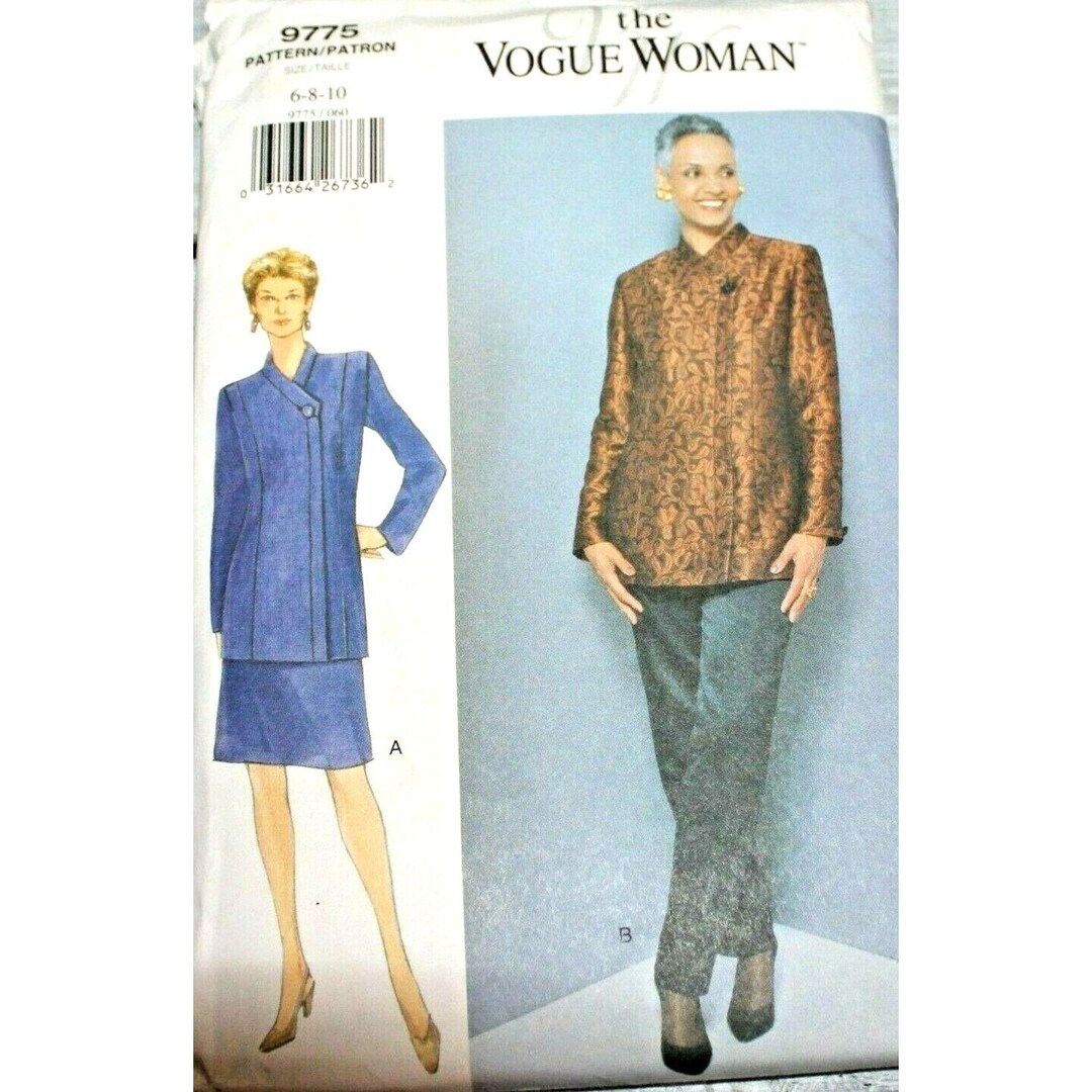 Vogue Sewing Pattern 9775 Jacket Pants Skirt Misses Size 6-10 - Etsy