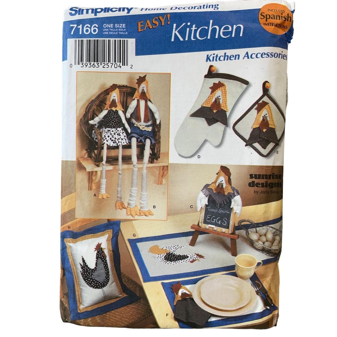 Simplicity Sewing Pattern 7166 Rooster Theme Kitchen Accessories - Etsy