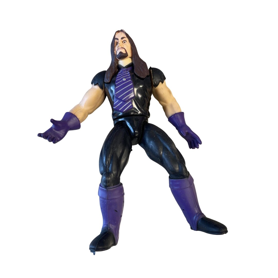 WWE Undertaker Wrestling Action Figure Purple Gloves Boots Black Outfit ...