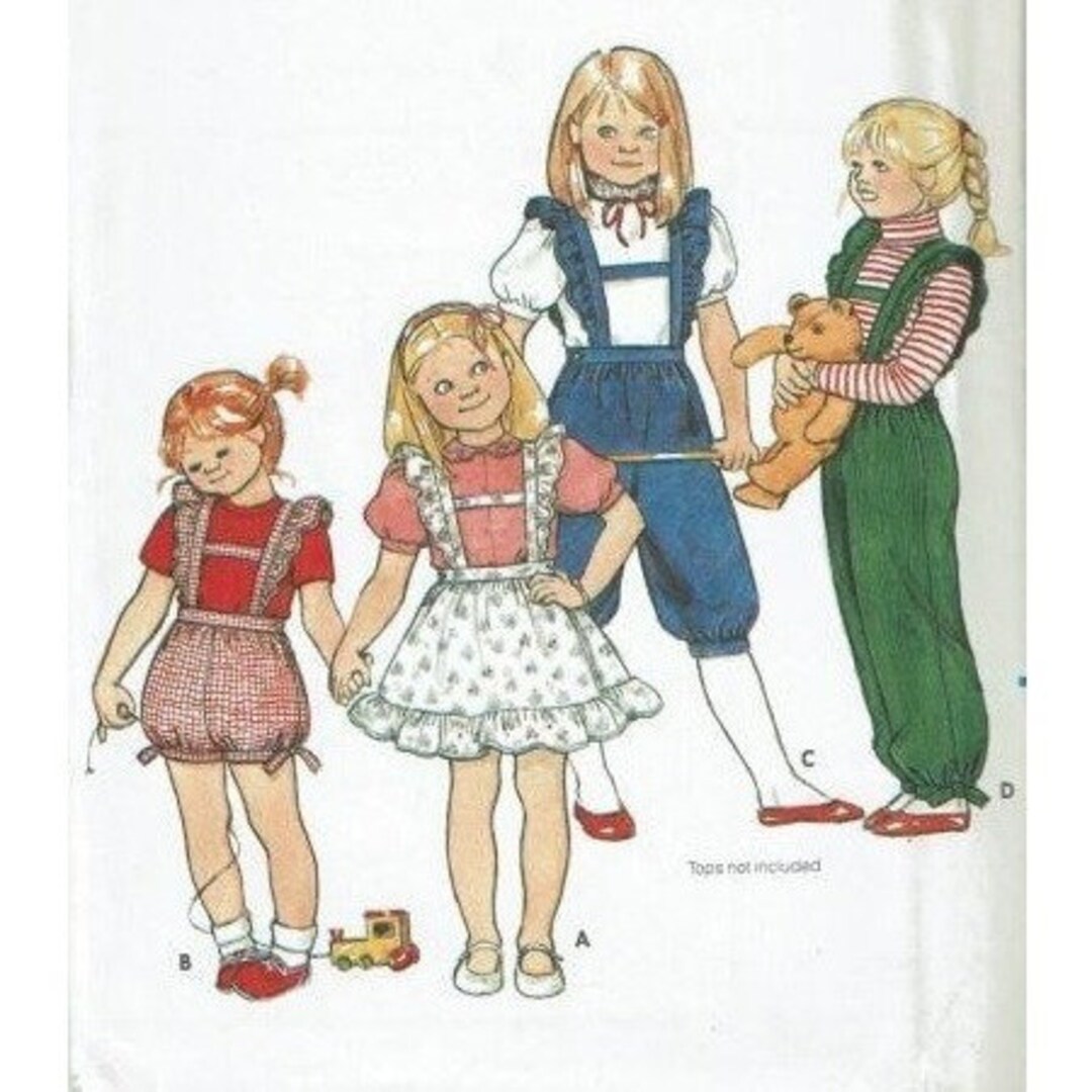 Butterick Sewing Pattern 4310 Girls Ruffled Knickers Jumper Overalls ...