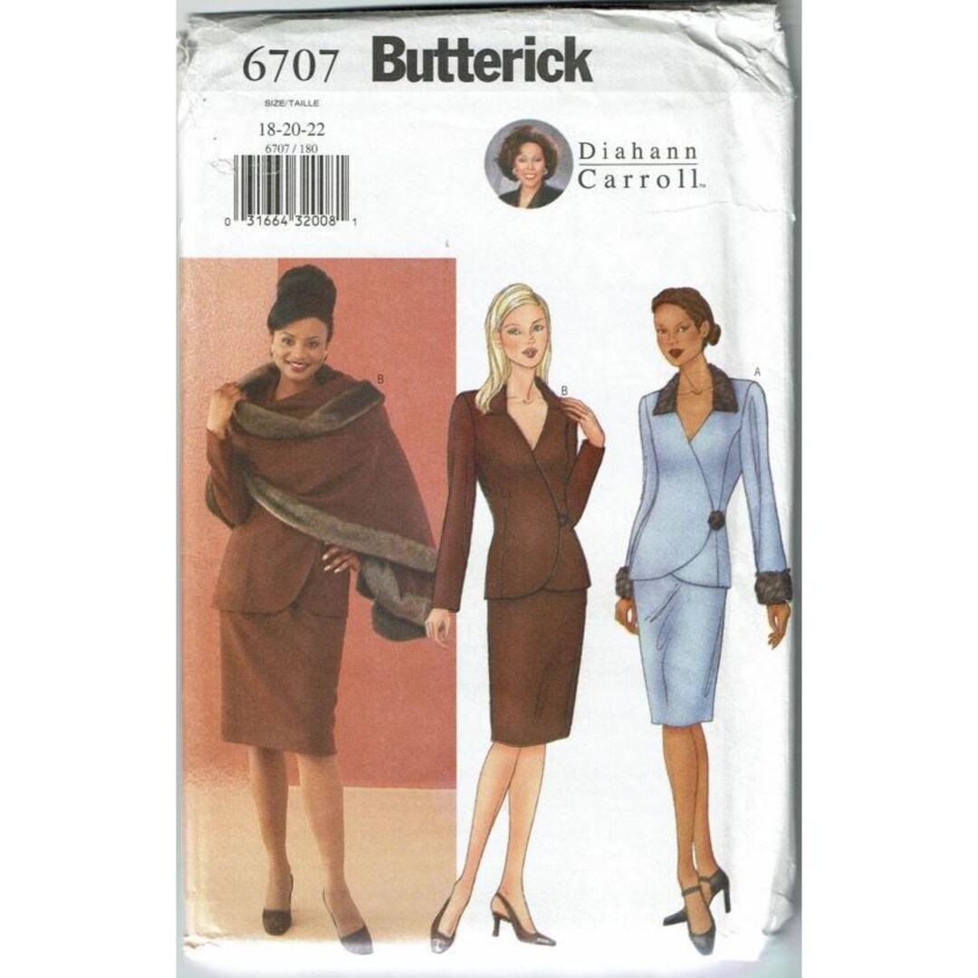 Butterick Sewing Pattern 6707 Misses Stole Jacket Skirt Size 18-22 - Etsy
