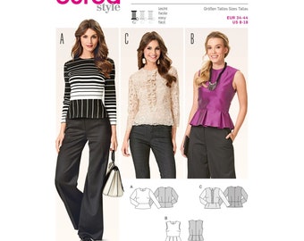 Vintage 1990s Burda Sewing PATTERN 3381 Misses' Wide Leg Pants Size: 8 ...