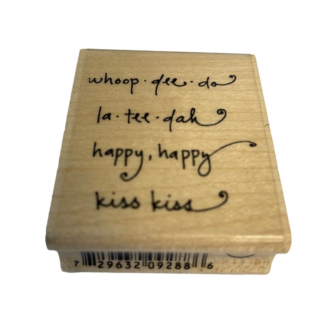 Mounted Rubber Stamp: Whoop Dee Do, Happy Kiss Kiss - Etsy
